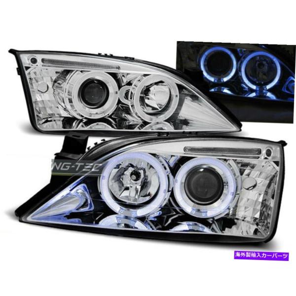 USヘッドライト Ajurot MallilleフォードMondeo MK3 III 3 00-07天使の目Chrome LPFO34WL Xino US Ajovalot mallille Ford MONDEO MK3 III 3 00...