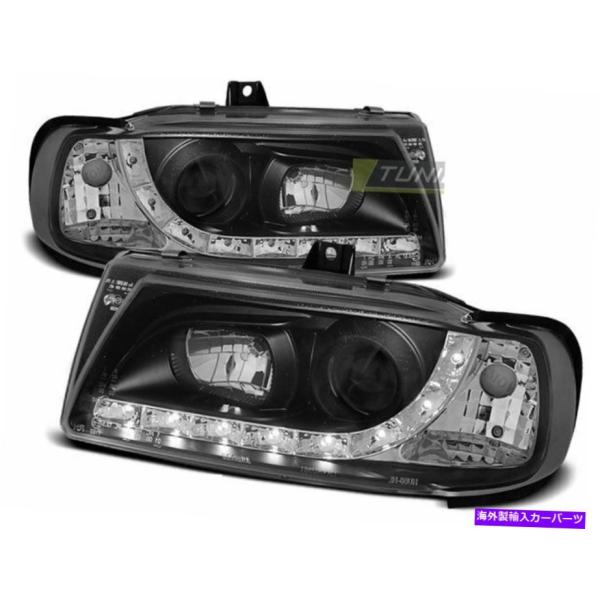 USヘッドライト Juego de Faros Optica Marcha Diurna Led Ibiza Cordoba Polo Daylight Ngro US LPS Juego de Faros Optica Marcha Di...