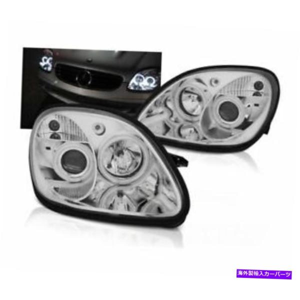 USヘッドライト ヘッドライトLPME14メルセデスR170 SLK 1996-2004天使の目Chrome LHD HEADLIGHTS LPME14 FOR MERCEDES R170 SLK 1996-2004 ANGEL EYES ...