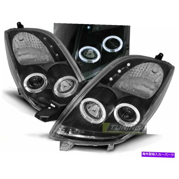 USヘッドライト Projecteurs Pour Toyota Yaris 06-09 Angel Eyes Noir Ca LPTO04WP Xino CA Projecteurs pour Toyota YARIS 06-09 Ang...