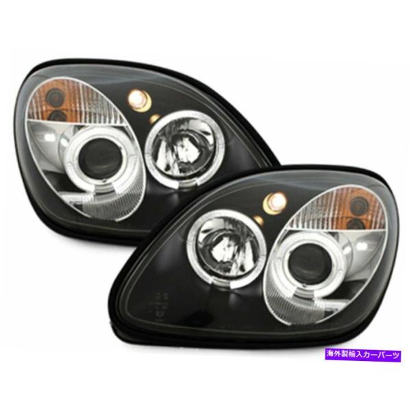 USヘッドライト Mercedes R170 SLK 96-99のためのFrontlykter Frontlykter for Mercedes R170 SLK 96-99 Angel Eyes Black Gratis frakt LP...