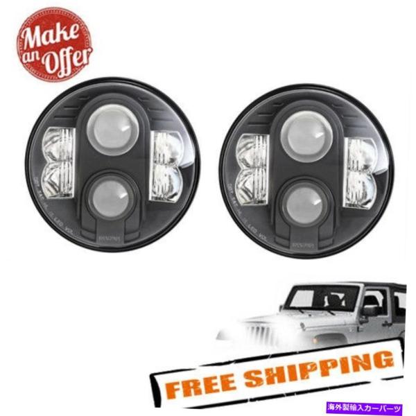 USヘッドライト Pro Comp Lighting 7 "ラウンドLED交換用ヘッドライト07-18ラングラー（JK）76402P Pro Comp Lighting 7" Round Led Replacement Headlights...
