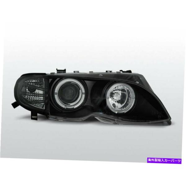 USヘッドライト BMWのためのFrontlykter 3-Serien E46 '01> '05 Angel Eyes Black Free Shippi LPBMA0WN x Frontlykter for BMW 3-serie...