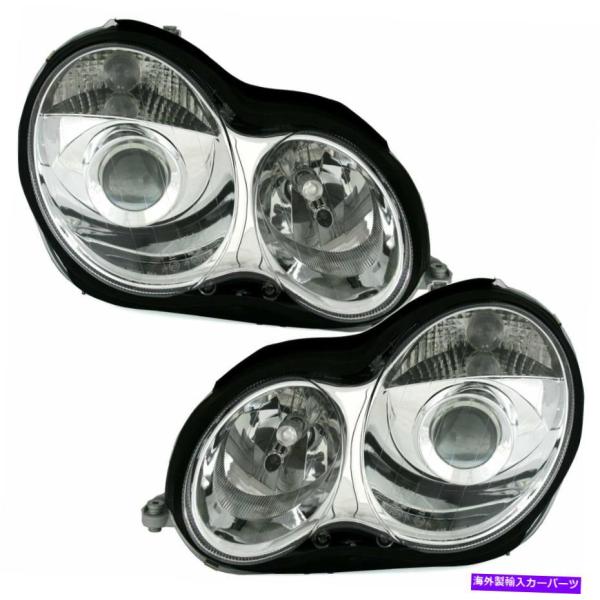 USヘッドライト Mercedes W203 C-Klasse 2000-2004 Chrome Gratis Frakt LPME18WN XI Frontlykter for Mercedes W203 C-KLASSE 2000-20...
