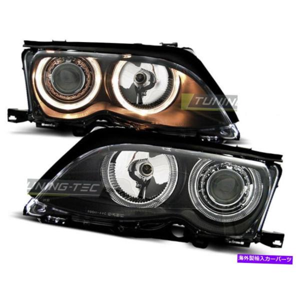 USヘッドライト Ajalot BMW 3 Sarja E46 01-05 Angel Eyes Black UK RHD / LHD LPBM86WL Xino US Ajovalot BMW 3 Sarja E46 01-05 Ange...