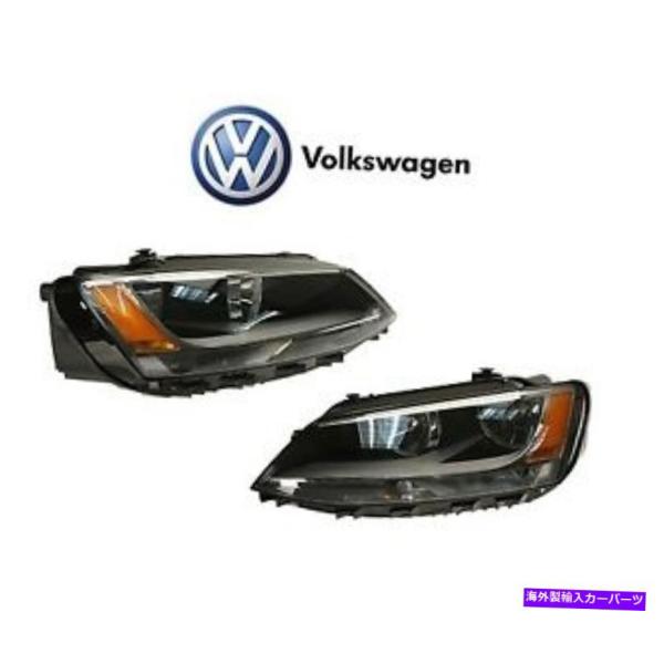 USヘッドライト 左右ハロゲンヘッドライトのお尻のペアセットのVW Jetta 11-16ペアセット Genuine For VW Jetta 11-16 Pair Set of Left &amp; Right Halogen Headl...