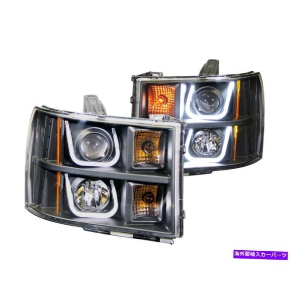 USヘッドライト ANZO 111284 2007-2013 GMC Sierra 1500プロジェクターHEAのDlight W / U-BAR BLACK ANZO 111284 2007-2013 Gmc Sierra 1500 Pr...