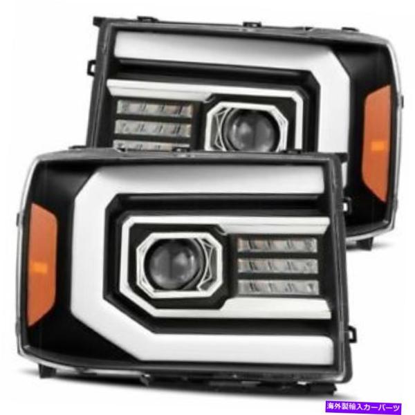 USヘッドライト アルファREX USA 880606 Proシリーズプロジェクターヘッドライトブラック07-13 GMCシエラ Alpha Rex USA 880606 PRO-Series Projector Headlights Bl...