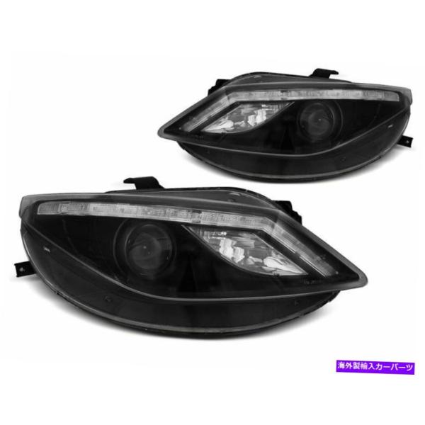 USヘッドライト Frontlykter Med Dagslys LED点滅席Ibiza 6J 08-12ブラックFreeship LPS34WN Frontlykter med dagslys LED blinklys Seat Ibiz...