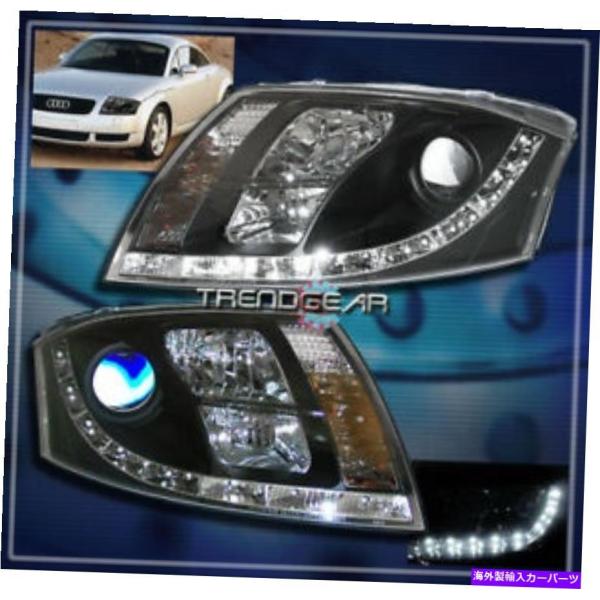 USヘッドライト 99-07アウディTT DRL LEDプロジェクターヘッドライトランプ黒00 01 02 03 04 05 06 2DR 2D 99-07 AUDI TT DRL LED PROJECTOR HEADLIGHT LAMP ...