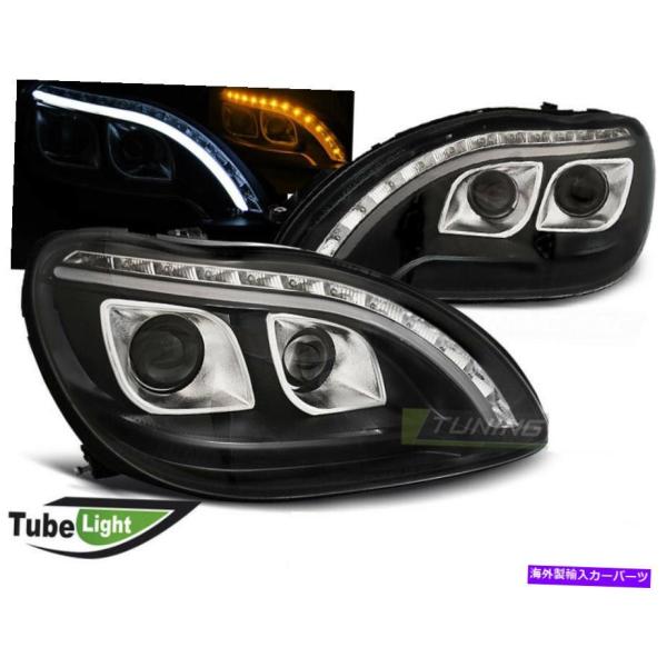 USヘッドライト Ajalot LED DRL Katso Mercedes W220 S-Sarja 98-05 Dayline Musta LPME97WL XINO U Ajovalot LED DRL Katso Mercedes ...