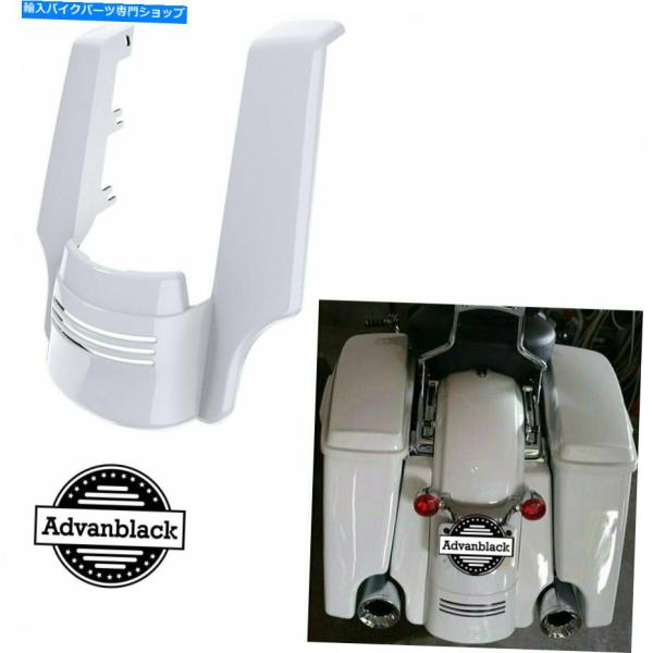 リアフェンダー Advanblackクラッシュアイスパールストレッチリアフェンダー拡張2009+ハーレー Advanblack Crushed Ice Pearl Stretched Rear Fender Extension For 20...