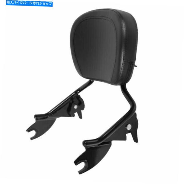 バックレスト HogWorkz Black Dethable Shisty Sissy Bar Backrestハーレーツーリング'09 -'19 Hogworkz Black Detachable Shorty Sissy Bar Bac...