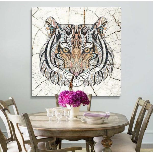 パネルアート Wall 26-Square Tribal Tiger Wood Effect Gallery-CVS - 12x12インチ- show original title