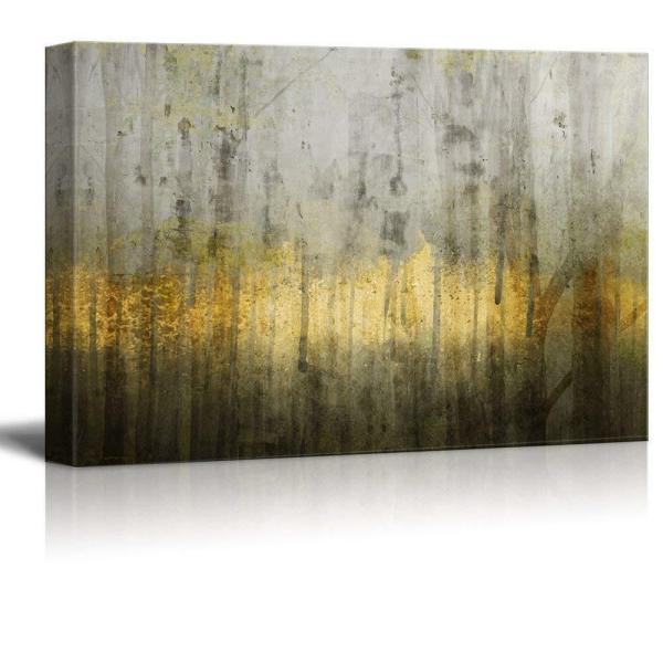 パネルアート Wall 26-Print Abstract Grunge Wall with Golden Paints Gallery-CVS - 12" x 18"- show original title