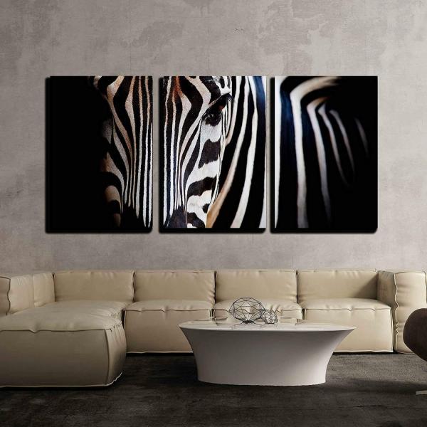 パネルアート Wall 26-a Headshot of a Burchell-キャンバスアートウォール装飾 - 16 インチx 24 インチx 3 パネル- show original title