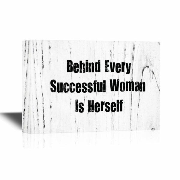 パネルアート Wall 26-Canvas Wall Art-Behind Every Successful Woman is Herself - 12x18- show original title