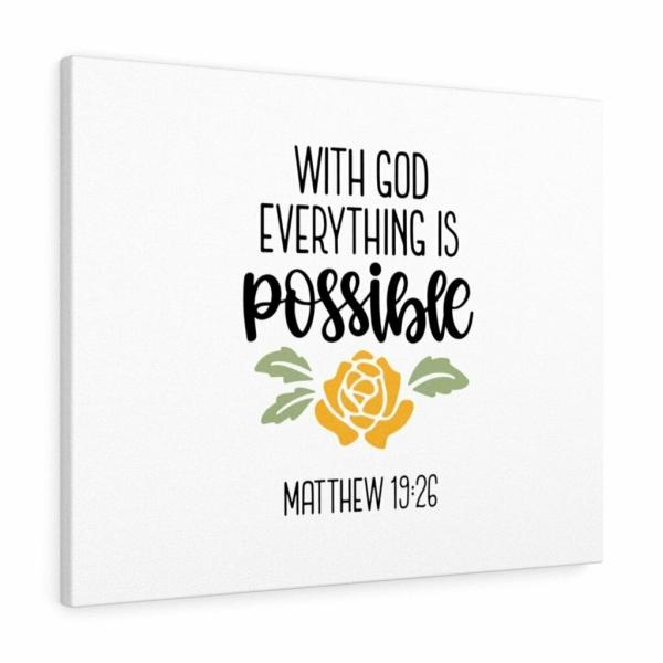 パネルアート Scripture Canvas Possible Matthew 19:26 Christian Wall Art Bible Verse Print Rea- show original title