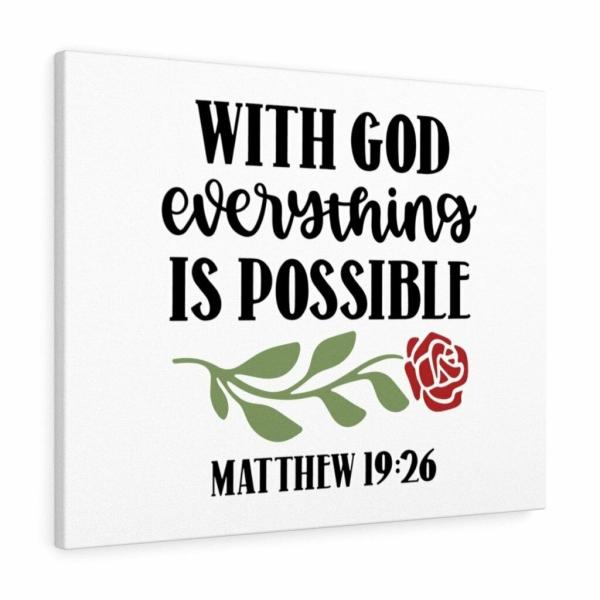 パネルアート Scripture Canvas Everything Is Possible Matthew 19:26 Christian Wall Art Bible V- show original title