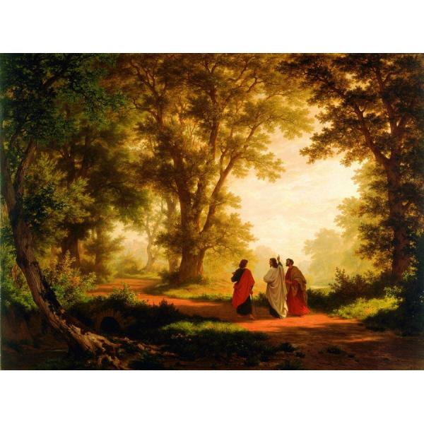 パネルアート Home Art Wall 装飾 プリント 油絵 Robert Zund The Road to Emmaus Canvas yi9- show original title