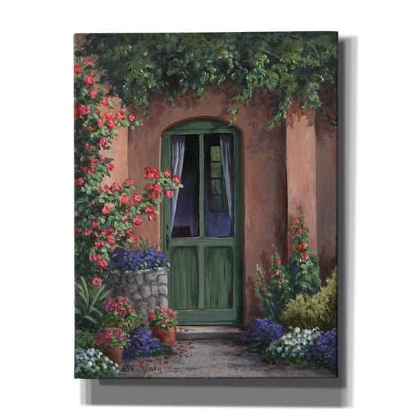 パネルアート Epic Graffiti 'Green Door with Purple' by Barbara Felisky, Giclee キャンバス ウォール Ar- show original title
