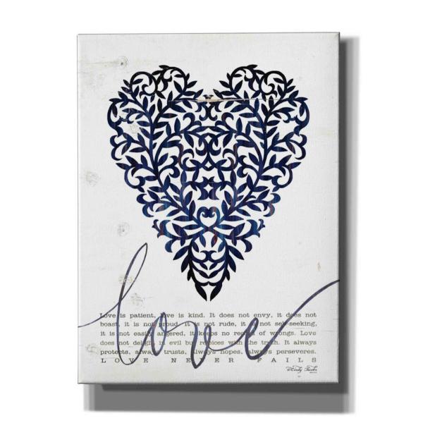 パネルアート Epic Graffiti 'Love Never Fails in Navy' by Cindy Jacobs, Giclee キャンバス ウォールアート- show original title
