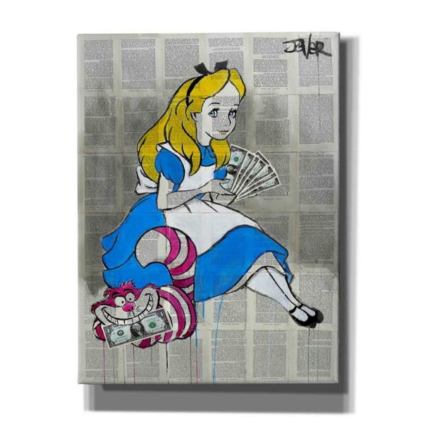 パネルアート Epic Graffiti "Alice In Moneyland" by Loui Jover, Giclee キャンバス ウォールアート- show original title