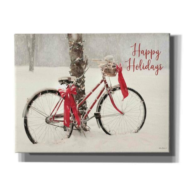 パネルアート Epic Graffiti 'Happy Holidays Snowy Bike' by Lori Deiter 、 ジクリー キャンバス ウォールアート- show original title
