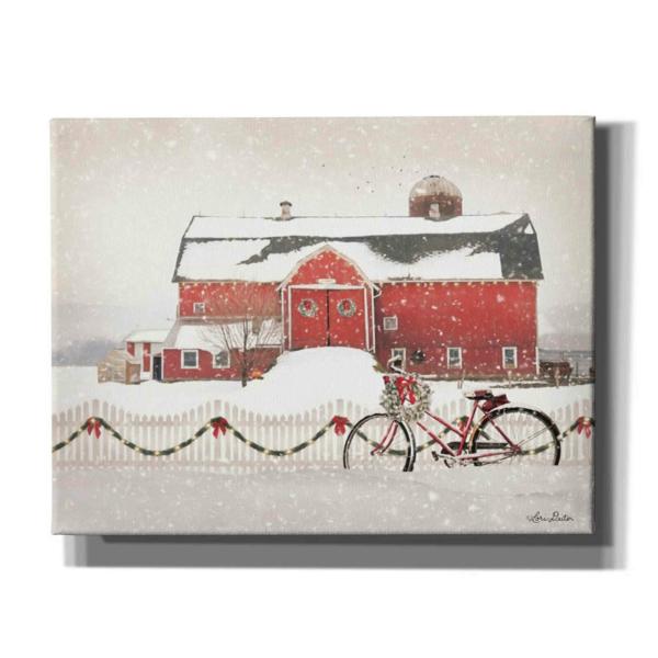 パネルアート Epic Graffiti 'Christmas Barn and Bike' by Lori Deiter 、 ジクリー キャンバス ウォールアート- show original title