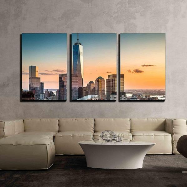 パネルアート Wall 26-Lower Manhattan Skyline at Sunset-CVS - 24 インチx 36 インチx 3 パネル- show original title