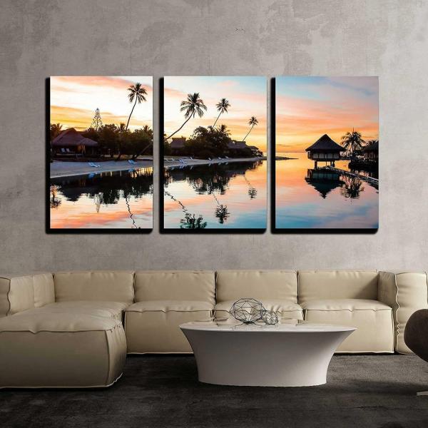 パネルアート Wall 26-Tropical Sunset at Moorea French Polynesia-CVS - 24 インチx 36 インチx 3 パネル- show original title