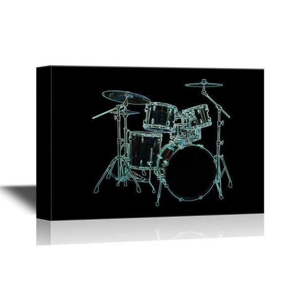 パネルアート Wall 26-Cool Drum Set on Blackground Gallery-CVS - 32x48インチ- show original title