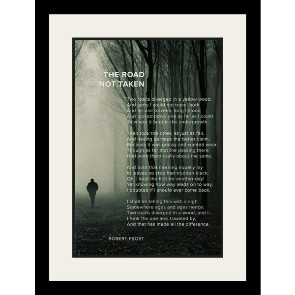 パネルアート Robert Frost The Road ポスター プリント 写真 または 額入り ウォール アート-クリスチャン ギフト- show original title