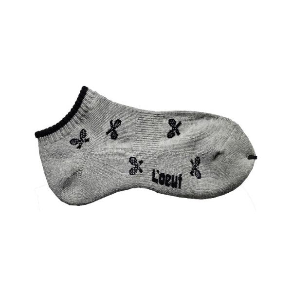 ラケット柄のスニーカーソックス。つま先と底がパイルでクッション性に優れています。ウエアーや靴に合わせて、色・柄をお選びください。 カラー:GY(グレー) サイズ規格:F(23-25cm) 素材:綿/アクリル/ナイロン/ポリウレタン  発売日...