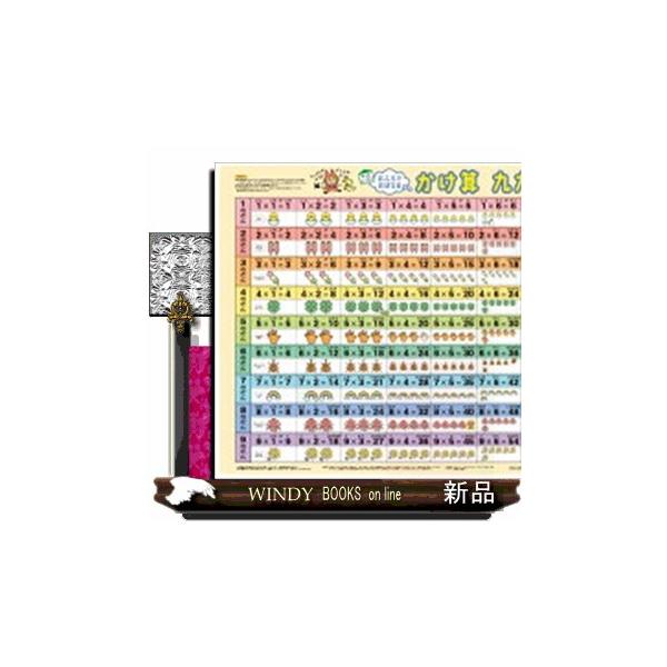 ★かけ算九九の学習が楽しくなる！数が増えていく様子を、イラストでわかりやすく掲載しています。九九を楽しく理解できる学習ポスターです。★お風呂で楽しく覚えよう水をつけるとお風呂の壁に貼れる、「ユポFGS」紙を使用しているので、お風呂に入りなが...