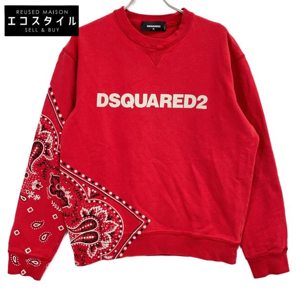■商品番号：2777100000172319■商品情報ブランド）ディースクエアードタイプ）18AW S71GU0246 レッド Bandana Print Sweatshirtカラー）レッド素材）コットンサイズ）表記サイズ：XL肩幅：52c...