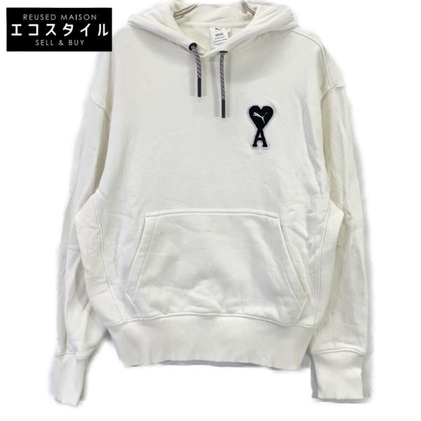 ■商品番号：2777100000179601■商品情報ブランド）アミパリスタイプ）×PUMA 536231-75 ホワイト ロゴフロントワッペン フーディカラー）ホワイト素材）コットンサイズ）表記サイズ：M肩幅：58.5cm着丈：65cm身...