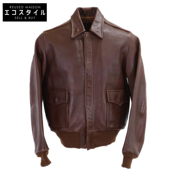 ■商品番号：2777700000004642■商品情報ブランド）ザリアルマッコイズタイプ）30-1415 W535 A.C.27798 A-2 J.A.DUBOW実名復刻カラー）ブラウン素材）レザーサイズ）表記サイズ：40肩幅：44cm着丈...