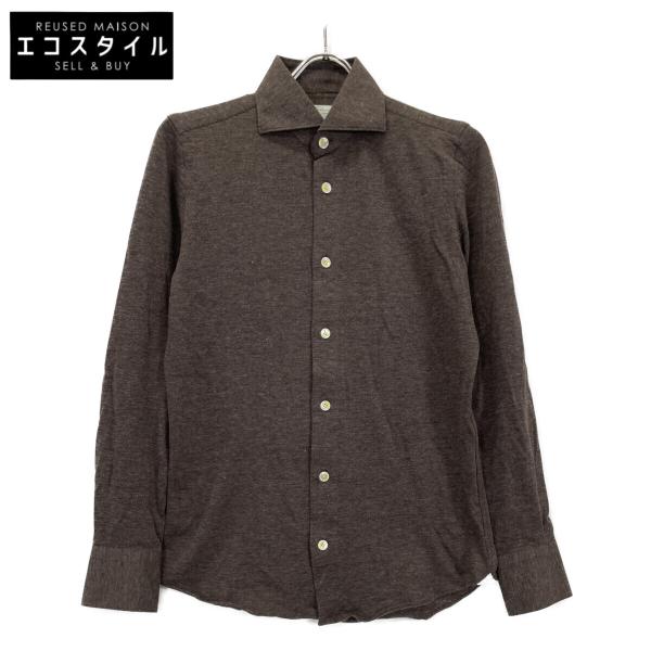 ■商品番号：2877100000049972■商品情報ブランド）フィナモレタイプ）32961-6 ブラウン PANTELLERIA コットンカシミア ジャージー スポーツシャツカラー）ブラウン素材）コットンサイズ）表記サイズ：XS肩幅：39...