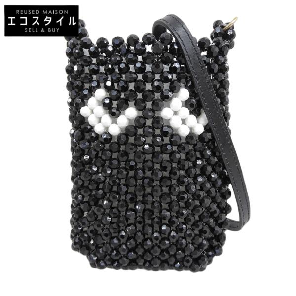 ■商品番号：2877100000051515■商品情報ブランド）アニヤ ハインドマーチタイプ）美品 ビーズ Eyes Pouch on Strap ショルダーポーチ ショルダーバッグ レディース ブラックカラー）ブラック素材）ビーズサイズ）...