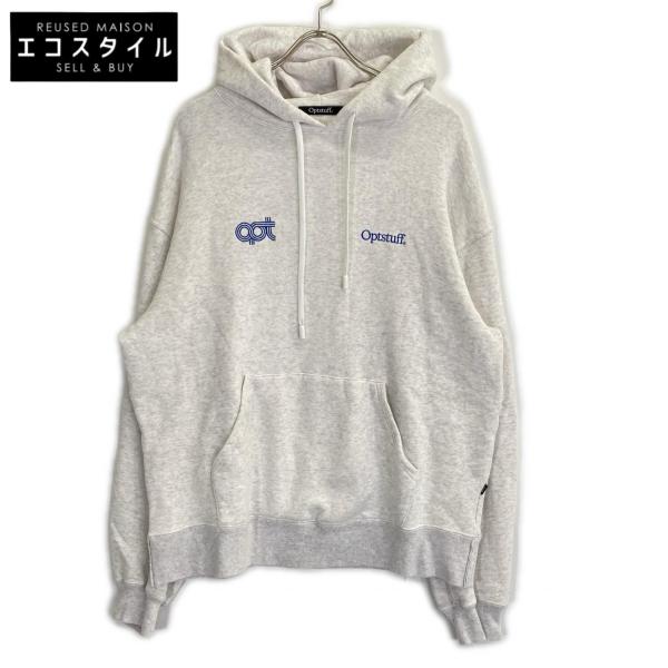 【商品情報】商品番号：2877100000053947ブランド）オプトスタフ / Optstuffタイプ）OPT10004 グレー ロゴスウェットパーカーカラー）グレーシーズン）春秋素材）コットン【サイズ】表記サイズ：XL肩幅：62.5cm...