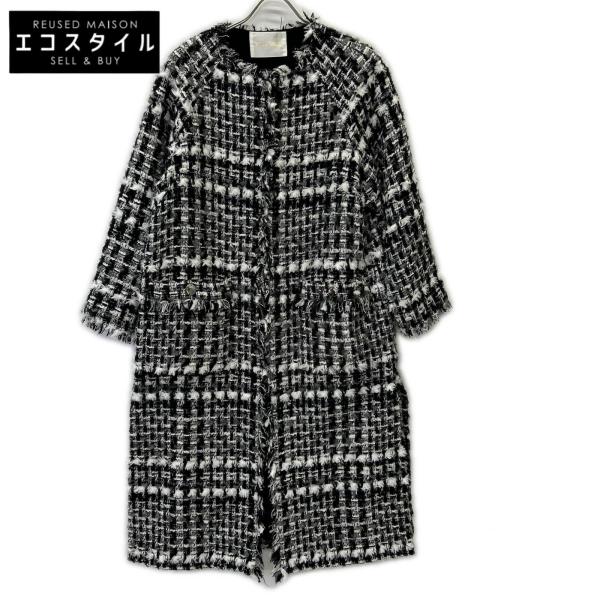 【商品情報】商品番号：2877100000054179ブランド）グレースクラス / Grace Classタイプ）69025 ブラック×ホワイト フェザーヤーン ツイード コートカラー）ブラック×ホワイトシーズン）冬素材）アクリル【サイズ】...