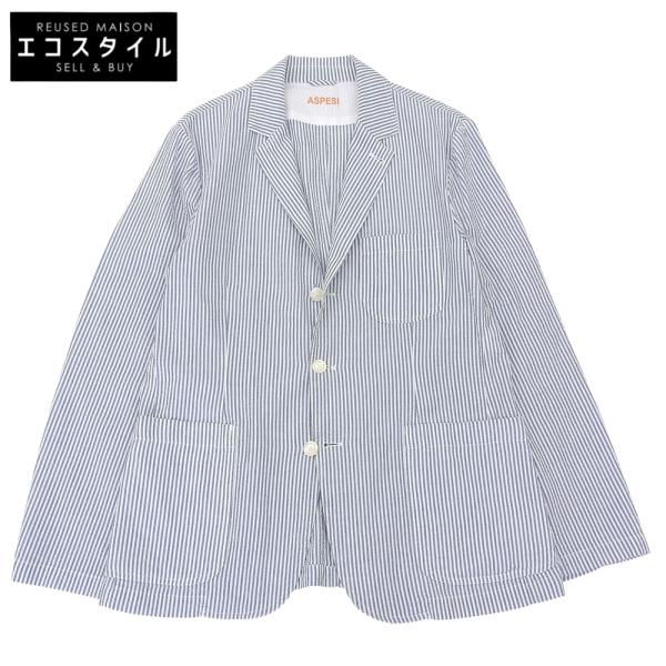 ■商品番号：2887700000056311■商品情報ブランド）アスペジタイプ）コットン シアサッカージャケットメンズ ブルー×ホワイト M S2A CJ65 A330 IDカラー）ブルー/ホワイトサイズ）表記サイズ：M肩幅：47cm着丈：...