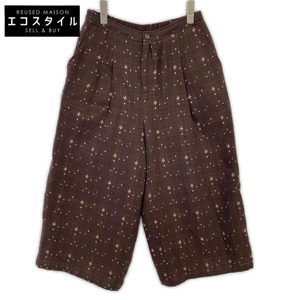 ■商品番号：2888800000022443■商品情報ブランド）イムタイプ）03228547 花柄 ワイド クロップドパンツカラー）ブラウン素材）ウールサイズ）表記サイズ：40ウエスト：64cm股上：38股下：47ヒップ：112cm裾幅：3...