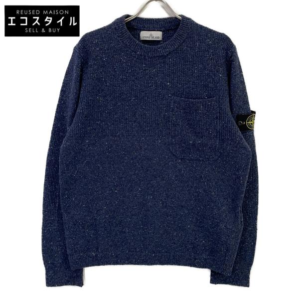 ■商品番号：2888800000022460■商品情報ブランド）ストーンアイランドタイプ）【美品/国内正規/24AW】8115562B1 ラムウール スペックル ニットセーターカラー）ネイビー素材）ウールサイズ）表記サイズ：L肩幅：43cm...