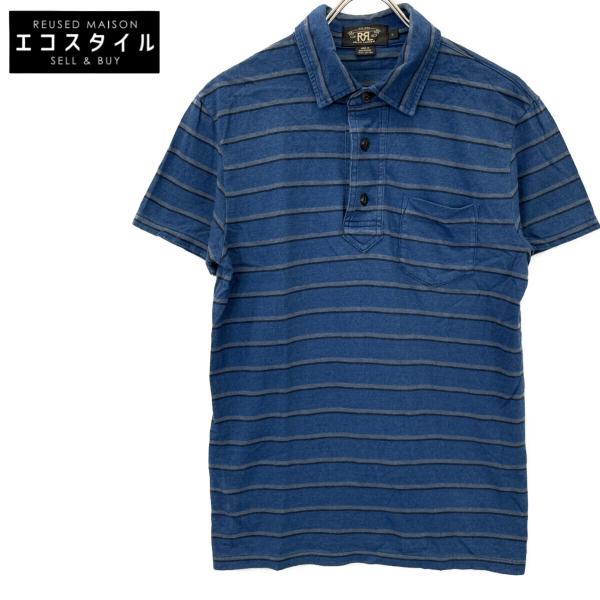 ■商品番号：2889900000114372■商品情報ブランド）ダブルアールエルタイプ）ブルー ボーダー 半袖ポロシャツカラー）ブルー素材）コットンサイズ）表記サイズ：S肩幅：44cm着丈：67cm身幅：47.5cm袖丈：19 (若干の誤差...