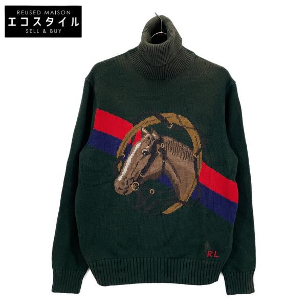【商品情報】商品番号：2889900000117711ブランド）ポロ ラルフローレン / POLO RALPH LAURENタイプ）グリーン ホースヘッド Cotton Turtleneck Sweaterカラー）グリーン素材）コットン【サ...