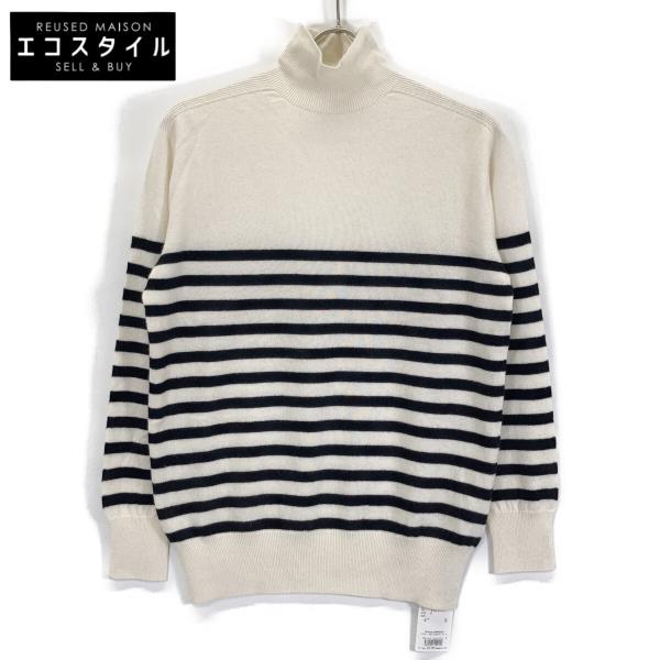 ■商品番号：2889900000119619■商品情報ブランド）カシミコタイプ）CASI-2316 ホワイトブラック カシミヤシルク ボーダー タートルネック ニットカラー）ホワイト×ブラックサイズ）表記サイズ：F肩幅：42cm着丈：61c...