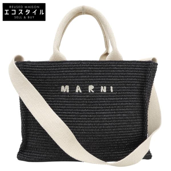 【商品情報】商品番号：2889900000123928ブランド）マルニ / MARNIタイプ）美品 TROPICALIA ラフィア 2WAY トートバッグ スモール レディース ブラック 24年 SHMP0077U0/P3860カラー）ブラ...
