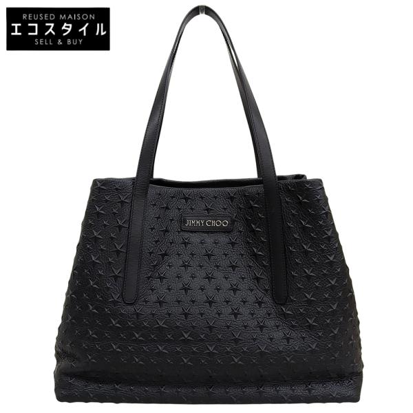 【商品情報】商品番号：2889900000130980ブランド）ジミーチュウ / JIMMY CHOOタイプ）美品 PIMLICOS EMG レザー 裏地カモフラ スター エンボス プムリコ トートバッグ レディース ブラックカラー）ブラッ...